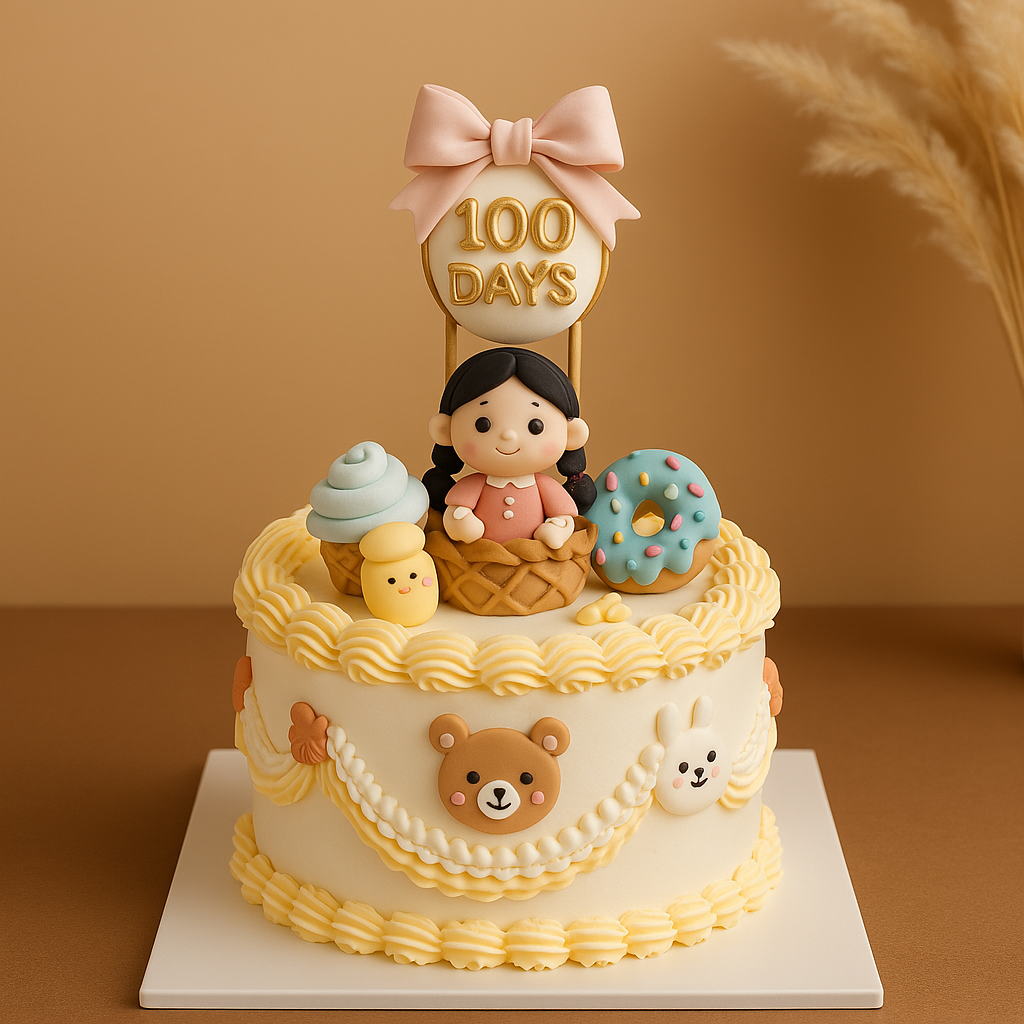 100 Days Cake 6 Inch (Fondant) | YippiiGift