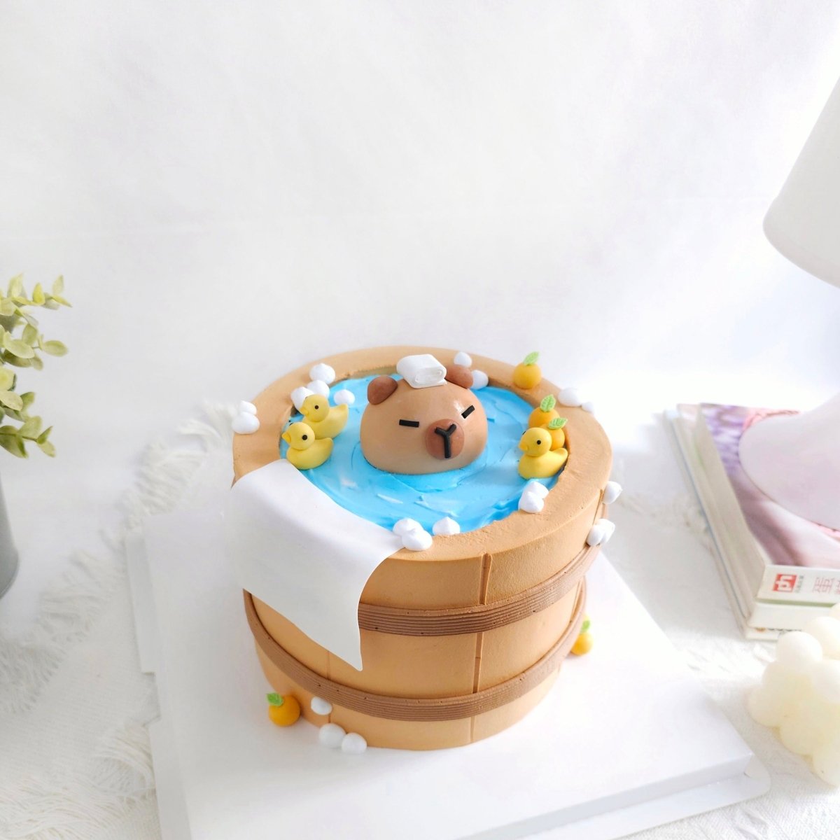 Capybara Hot Spring Cake 6 Inch (Fondant) | YippiiGift