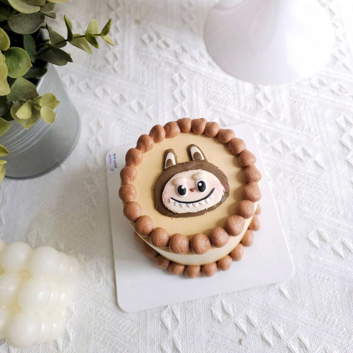Dark Brown Labubu Cake 2D Fondant 3 Inch — YippiiGift