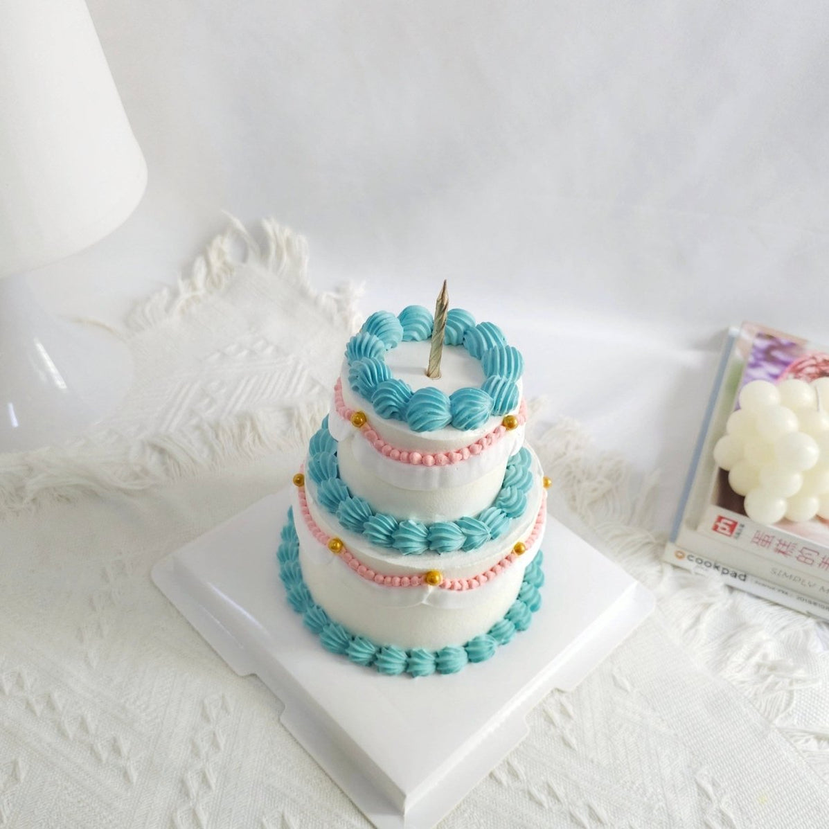 Vintage Blue Two Tier Cake 2 Inch + 4 Inch — YippiiGift
