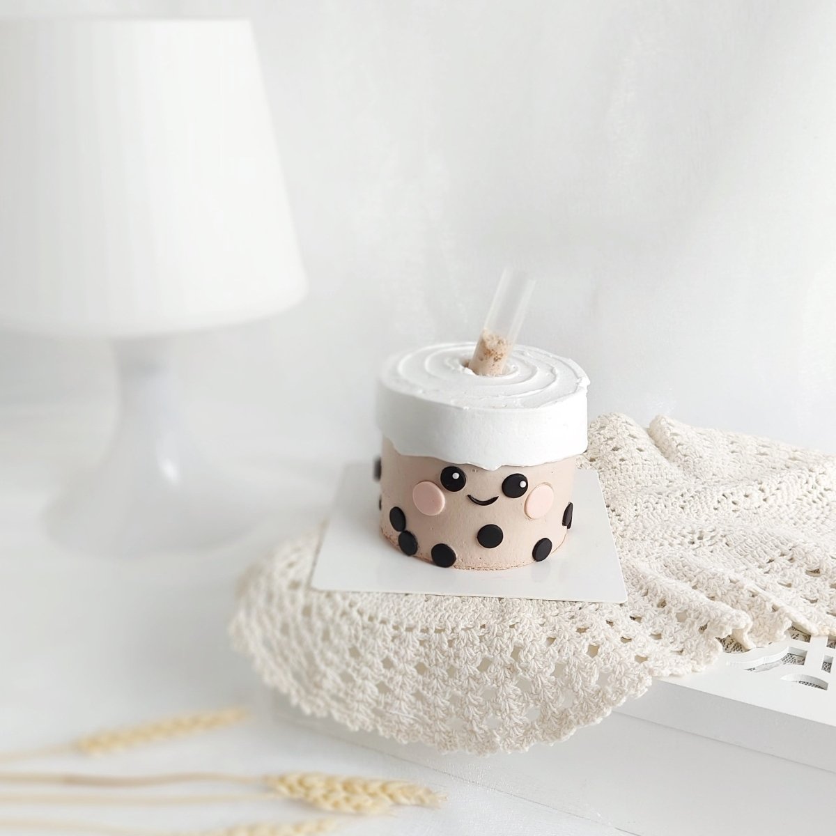 Mini Cake 3 Inches with Character Design - Milk Tea — YippiiGift